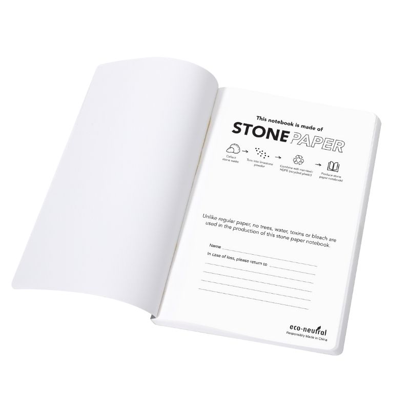 NEYA - eco-neutral Stone Paper Tree-Free Notebook - Black | Jasani